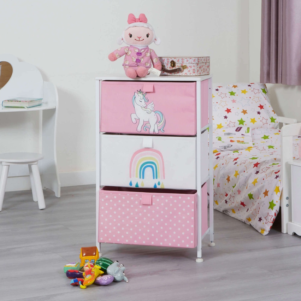 Unicorn 3 Drawer Storage Chest | Unicorn Furniture | Kids Storage Chest ...