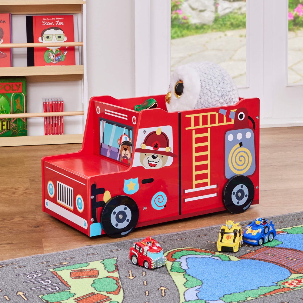 Kids Fire Engine Toy Box