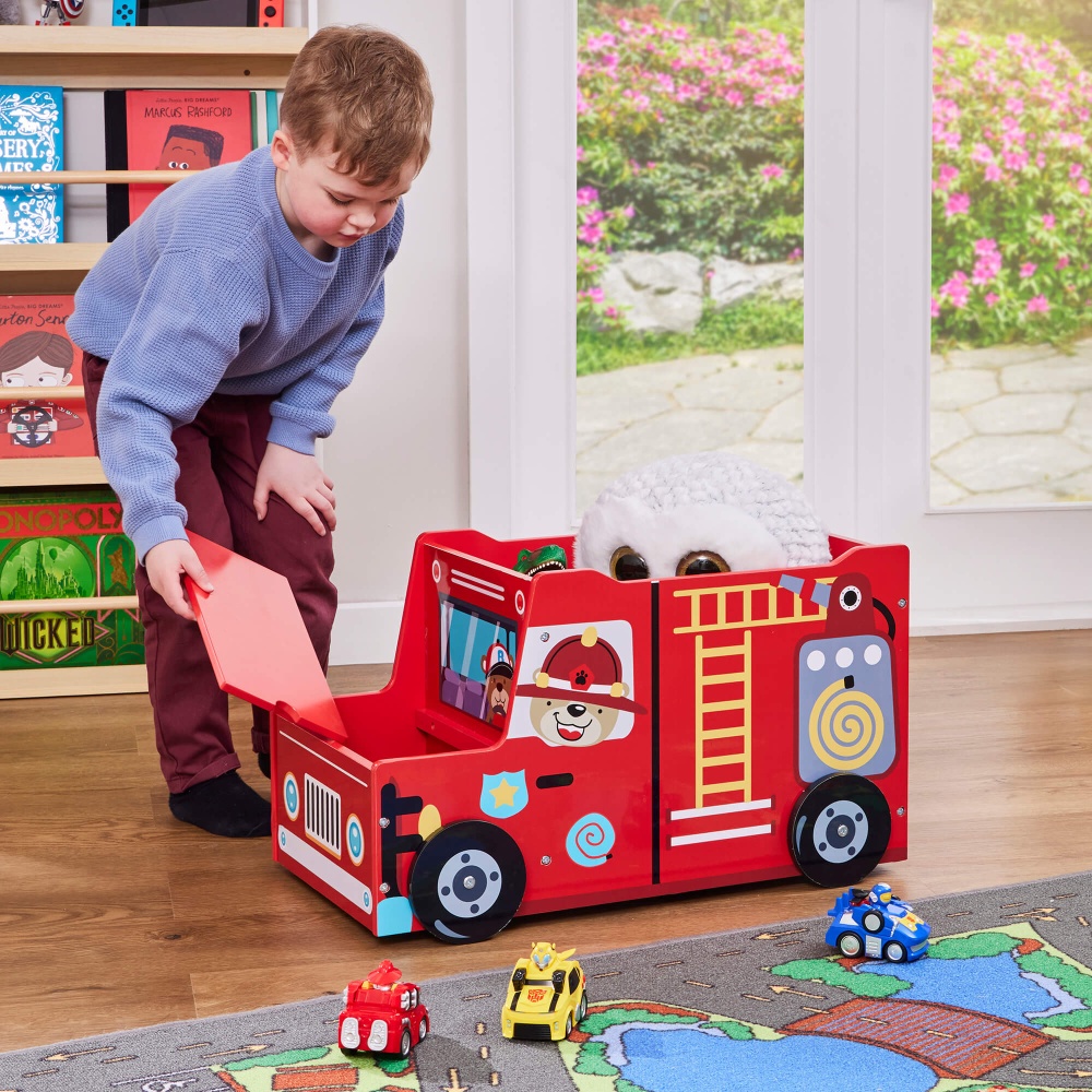 Kids Fire Engine Toy Box