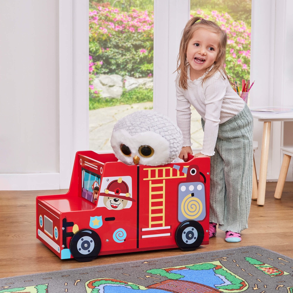 Kids Fire Engine Toy Box