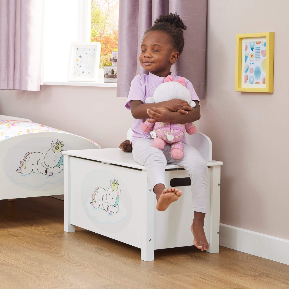 Kids Wooden Unicorn Toy Box | Liberty House Toys