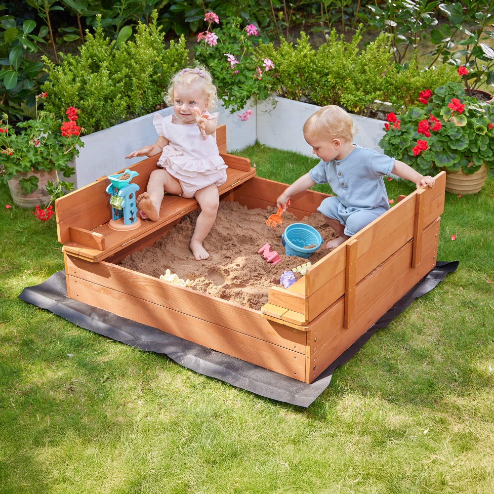 Kids Sandpit With Seating And Cover | Children's Sandpits | Liberty ...
