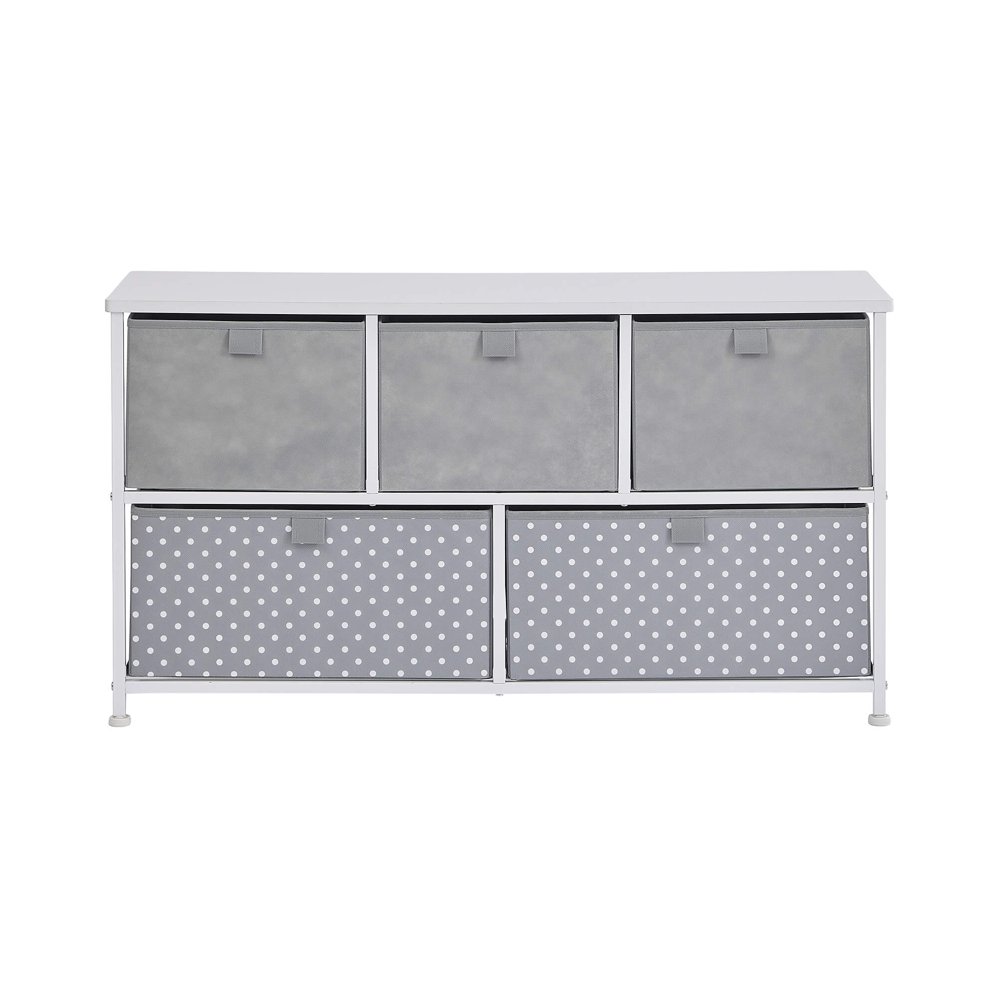 Grey Five Drawer Storage Chest