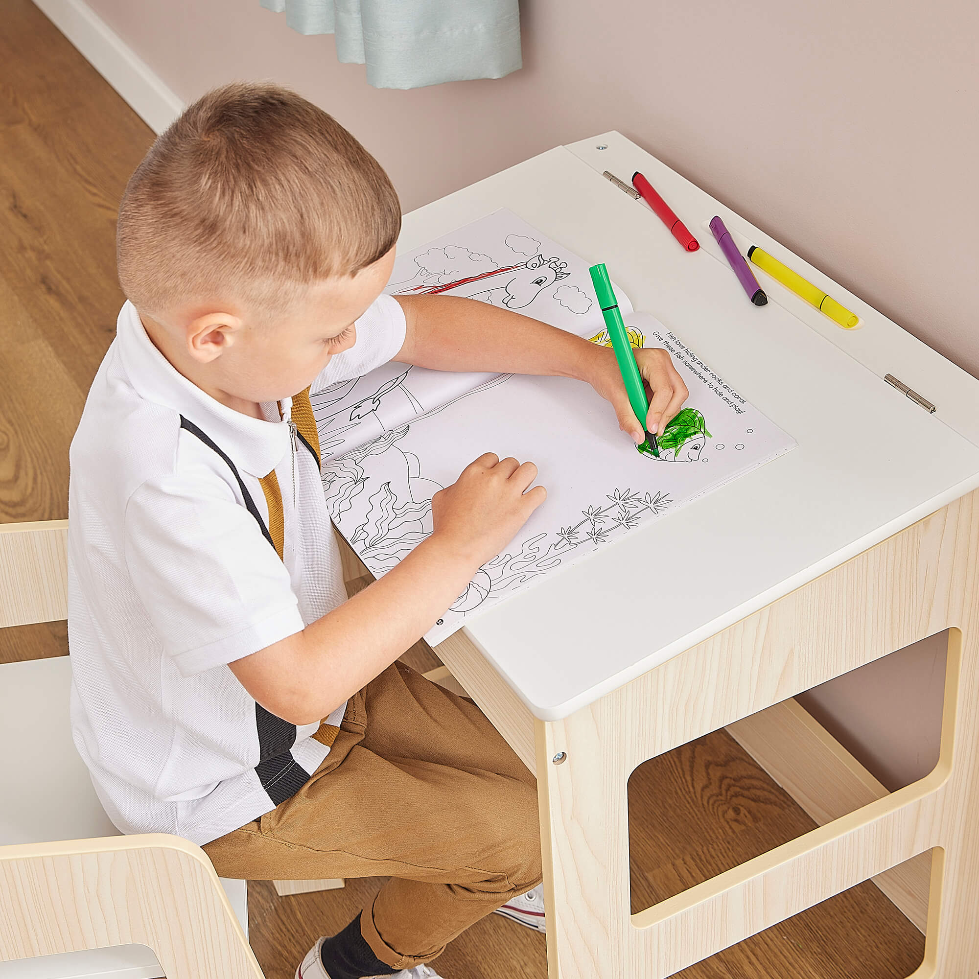 Kids Scandi Study Desk and Chair Set