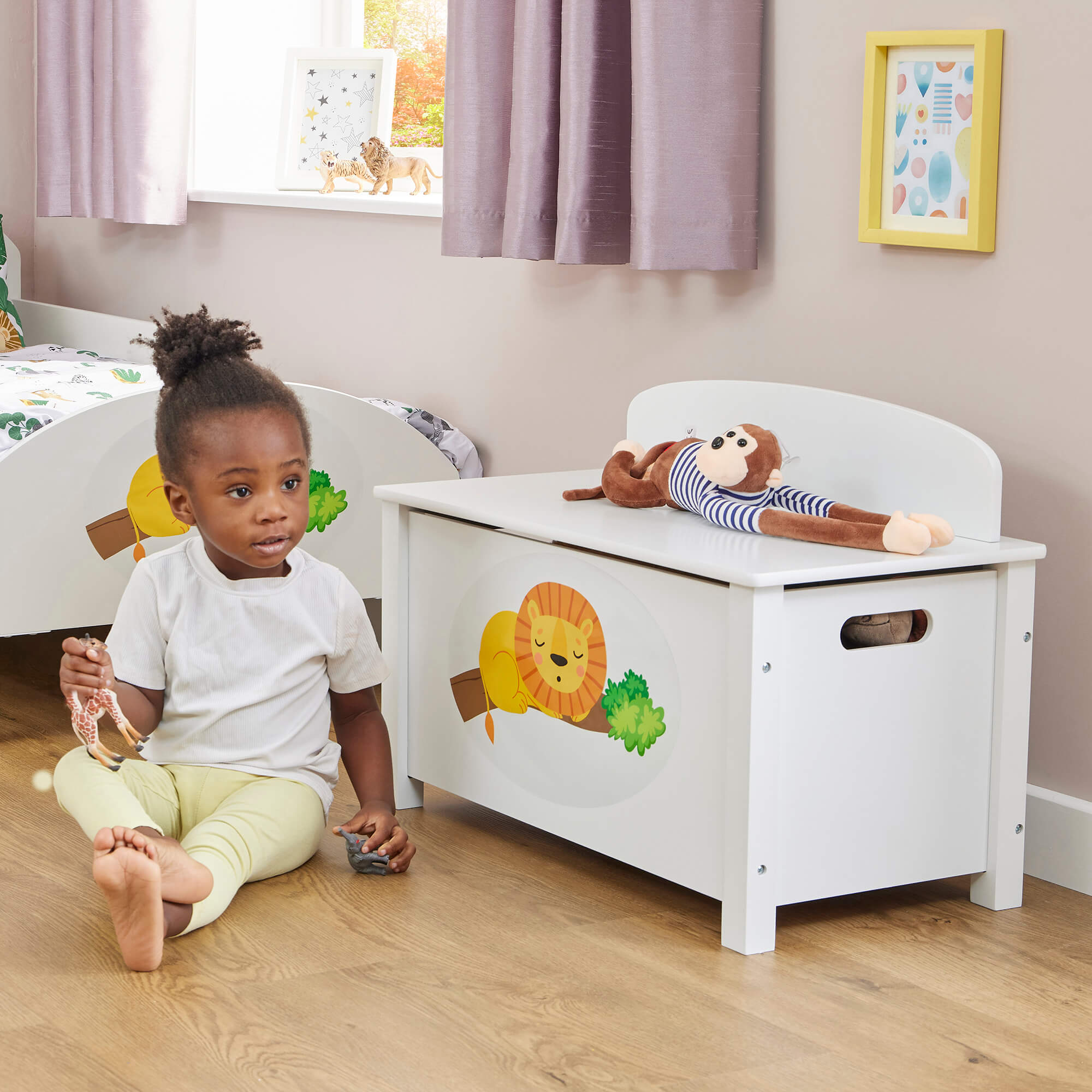 Kids Wooden Jungle Toy Box | Liberty House Toys